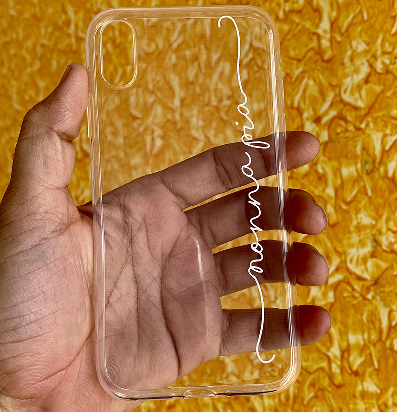 Custom Text Clear iPhone Case | OMGCovers