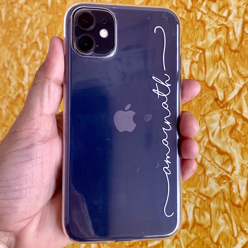 Custom Text Clear iPhone Case | OMGCovers